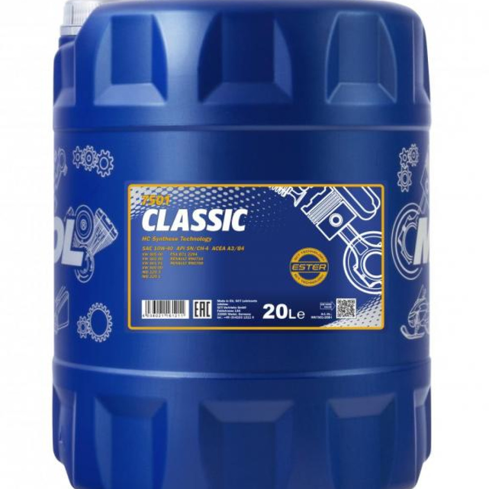 Mannol 7501-20 Classic 10W-40 (10W40) motorolaj 20lit.